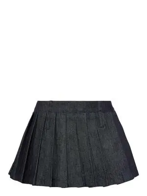 THE FRANKIE SHOP Blake Pleated Denim Miniskirt - Blue