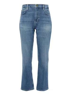FRAME 70's Cropped Bootcut Jeans - Blue