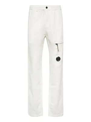 C.P. COMPANY Cotton And Linen Straight-leg Pants - White