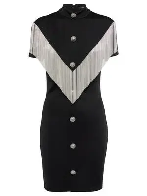Balmain Embellished Fringed Minidress - Black