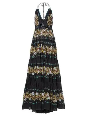 Etro Floral Tiered Gown - Black