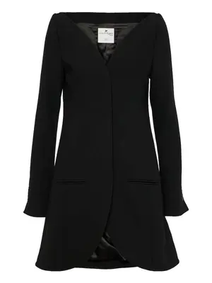 COURREGES Courrèges Ellipse Crêpe Coat - Black