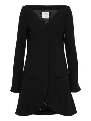 COURREGES Courrèges Ellipse Crêpe Coat - Black