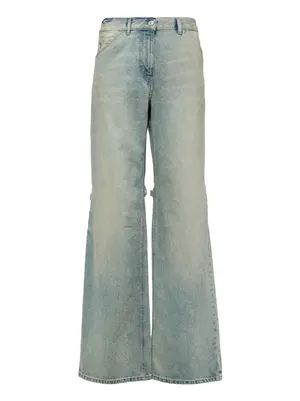 COURREGES Courrèges Sailor Mid-rise Wide-leg Jeans - Blue