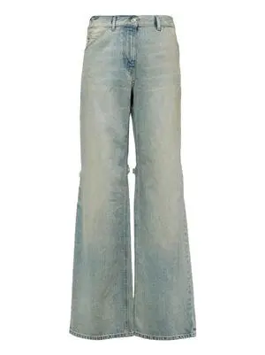 COURREGES Courrèges Sailor Mid-rise Wide-leg Jeans - Blue