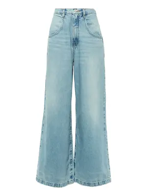 FRAME The Skater High-rise Wide-leg Jeans - Blue