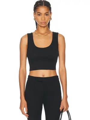 FLORE FLORE Hillie Crop Tank Top - Black