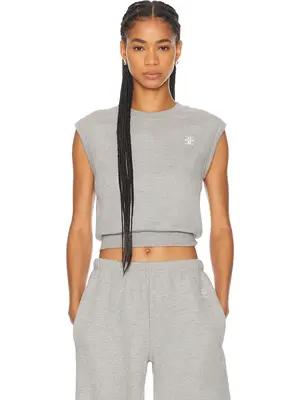 Eterne Sleeveless Crewneck Top - Heather Grey