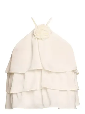 Ramy Brook Minnie Rosette Tiered Blouse - Ivory
