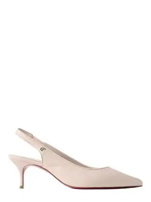 CHRISTIAN LOUBOUTIN Sporty Kate 45 Leather Slingback Pumps - Neutrals