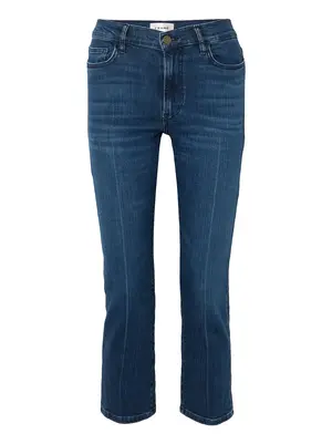 FRAME Le High Cropped Slim-leg Jeans - Blue