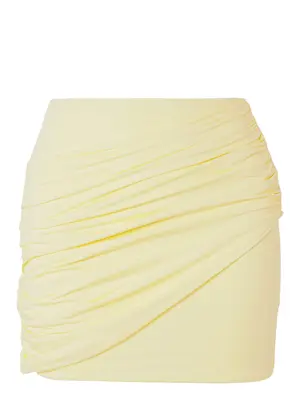 MAYGEL CORONEL Ilios Ruched Mini Skirt - Yellow