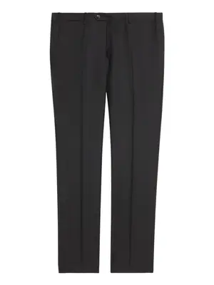 Giorgio Armani Giorgio Armani Flat-Front Wool Trousers Black
