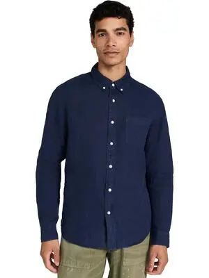 ALEX MILL Mill Shirt In Linen - Navy