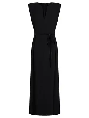 Rag & Bone Harriet Belted Crepe Midi Dress - Black