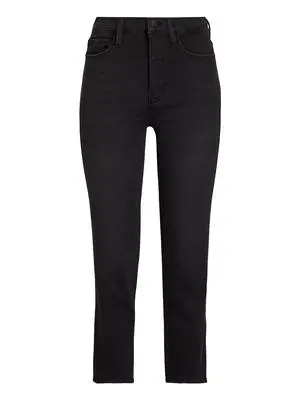 FRAME Le Pixie Sylvie Cropped Slim-leg Jeans - Black