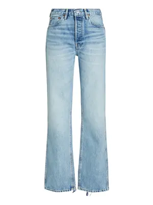 RE/DONE 90s High-rise Straight-leg Jeans - Mid Denim