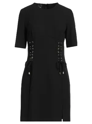 Pinko Mini Dress In Crepe With Appliqués - Black