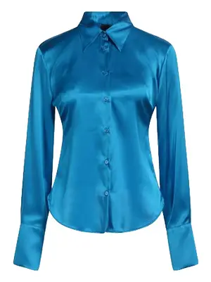 Pinko PINKO Satin Button Down Shirt Blue