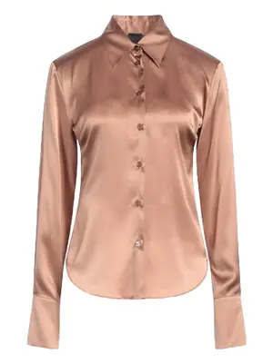 Pinko Satin Button Down Shirt - Brown