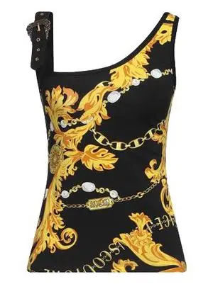 Versace Top In Cotton And Elastane - Black