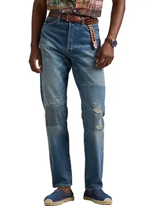 Ralph Lauren Heritage Straight Distressed Jeans Isle Royale