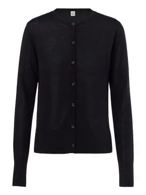 TOTEME Logo Cardigan - Black