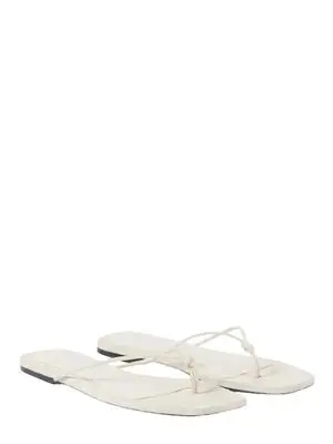 TOTEME The Knot Suede Thong Sandals - Beige