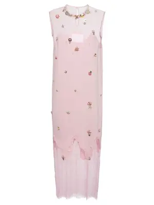Costarellos Keeva Embellished Crêpe And Lace Midi Dress - Pink