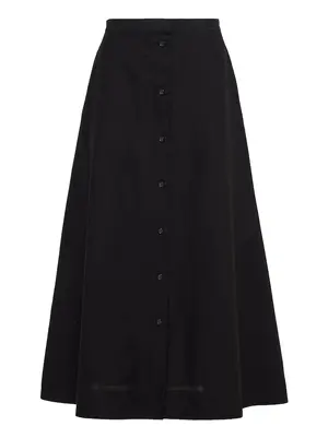 TOTEME High-rise Cotton Maxi Skirt - Black