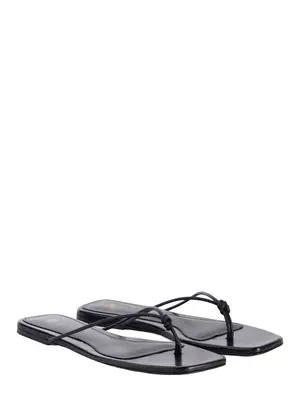 TOTEME The Knot Leather Thong Sandals - Black
