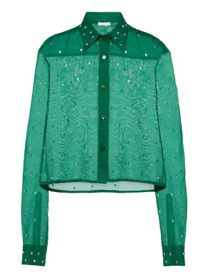 Oseree Gem Crystal-embellished Shirt - Green