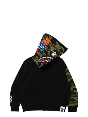 A BATHING APE BAPE Giant Shark Full Zip Hoodie Black