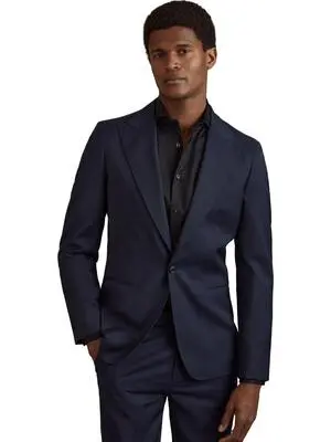 REISS Destiny Wool Single Breasted Blazer Bright Blue