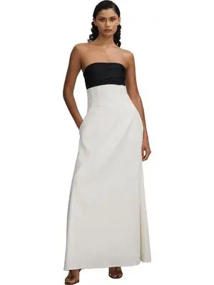 Anna Quan Linen-jersey Strapless Maxi Dress - Ivory
