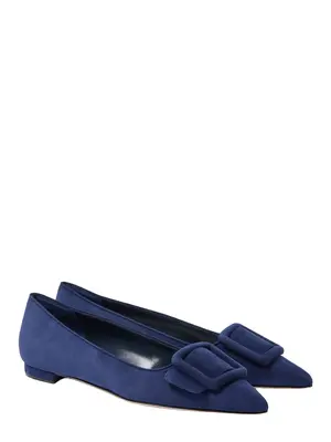 Manolo Blahnik Maysale Ballet Flats - Blue