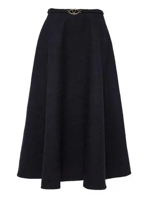 Valentino Garavani Tweed Midi Skirt - Blue