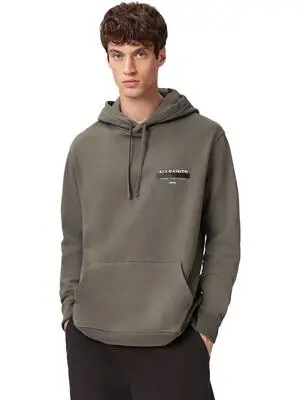 ALLSAINTS AllSaints Redact Pullover Hoodie With Embroidered Logo Forest Green