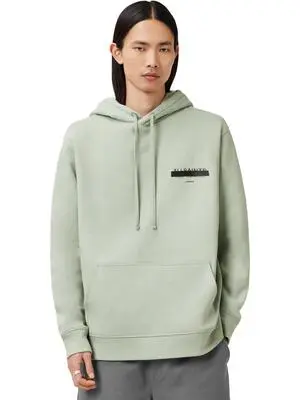 ALLSAINTS AllSaints Redact Pullover Hoodie With Embroidered Logo Mineral Green