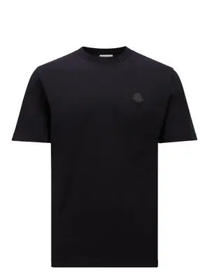 Moncler Logo Patch Cotton T-shirt - Blue