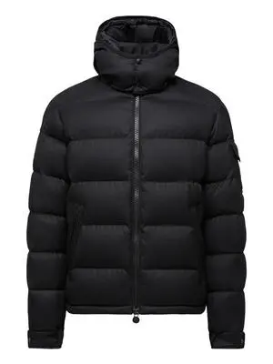 Moncler Montgenevre Hooded Wool Flannel Down Jacket - Black