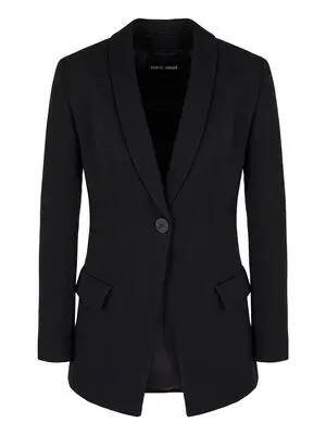 Giorgio Armani Single-breasted Virgin Wool Jacket - Black