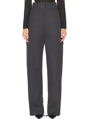 Saint Laurent Wide Leg Pant - Gris Fonce