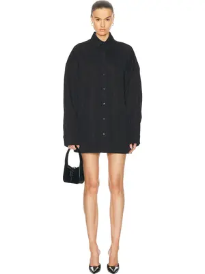 Wardrobe.NYC Drill Mini Shirt Dress - Black