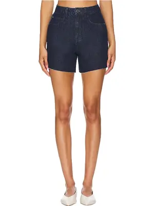 WeWoreWhat High Rise Flare Short - Raw Wash