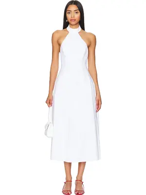 Bardot Genevieve Poplin Midi Dress - Orchid White