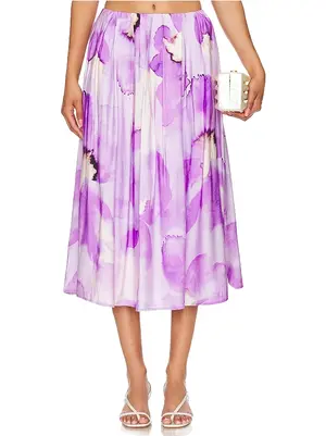 Bardot Leia Floral Midi Skirt - Lavender Floral