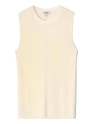 Cos Ribbed-Knit Tank Top White