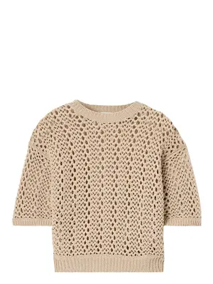 BRUNELLO CUCINELLI Brunello Cucinelli Open-Knit Cotton-Blend Sweater
