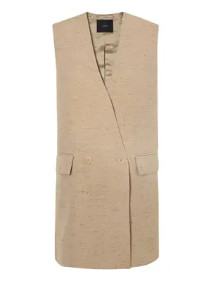 JOSEPH Arago Double-breasted Vest - Neutrals